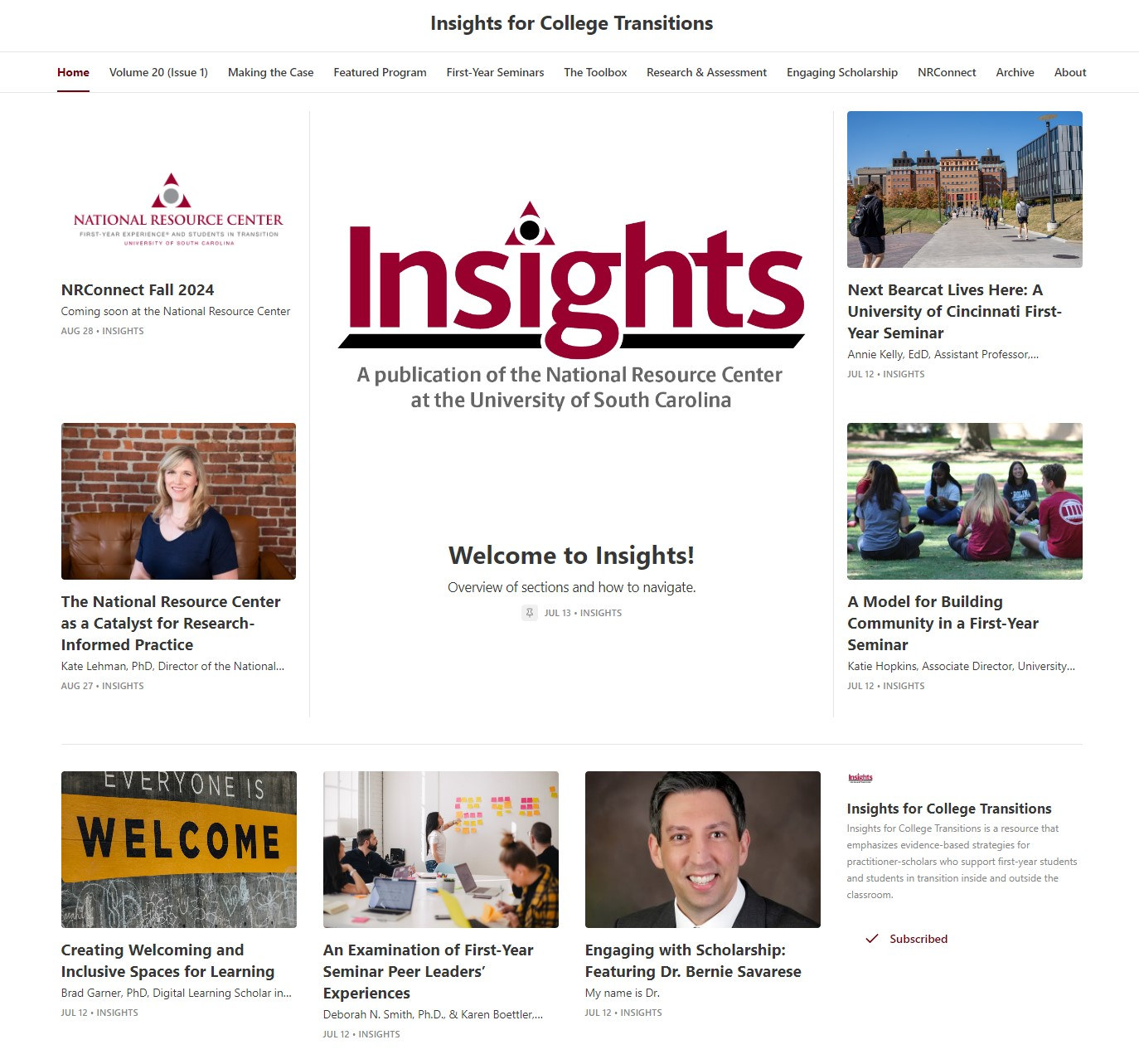 Overview - National Resource Center for The First-Year Experience and Students in Transition ...